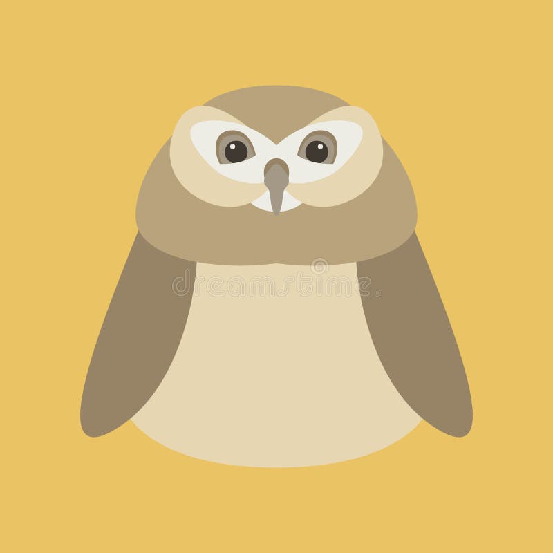 Owl Head Face Vector Illustration Flat Style Front Stock Vector ...