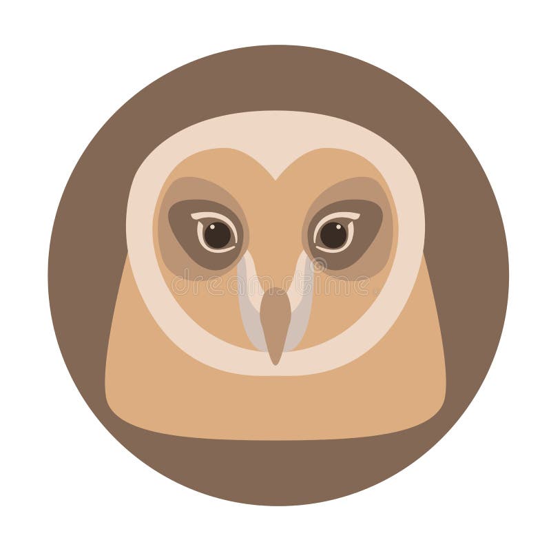 Owl Head Face Vector Illustration Flat Style Front Stock Vector ...