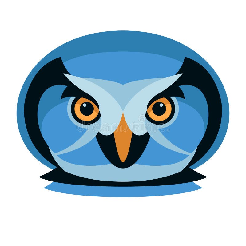 Owl Head Face Vector Illustration Flat Style Front Stock Vector ...