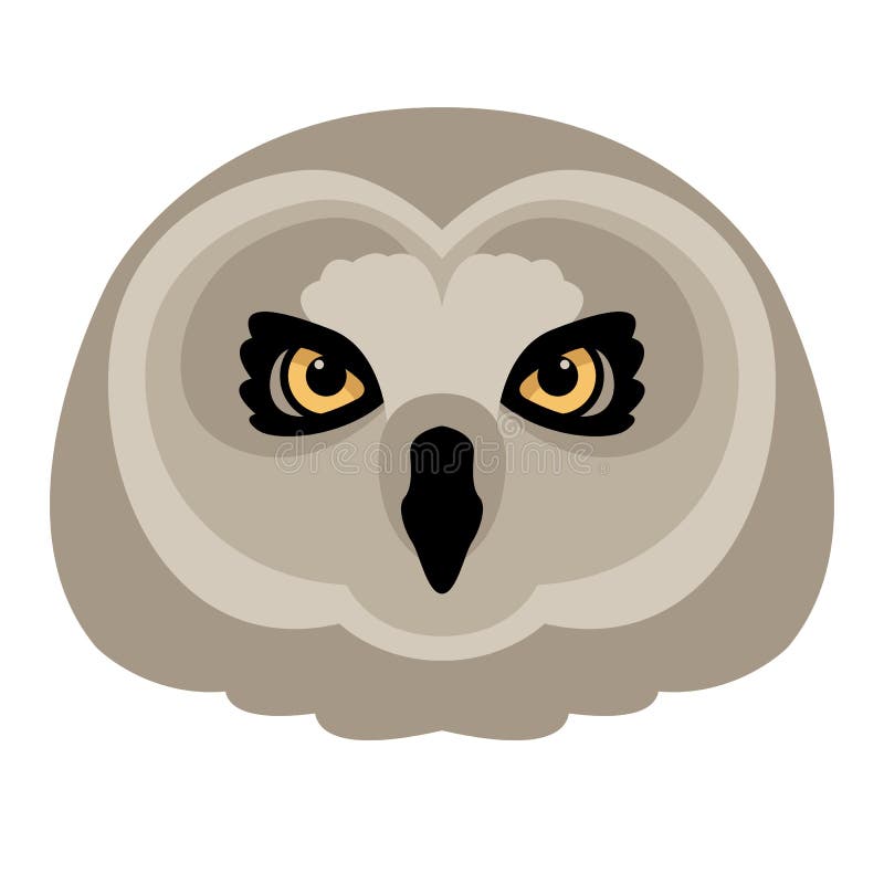 Owl Head Face Vector Illustration Flat Style Front Stock Vector ...