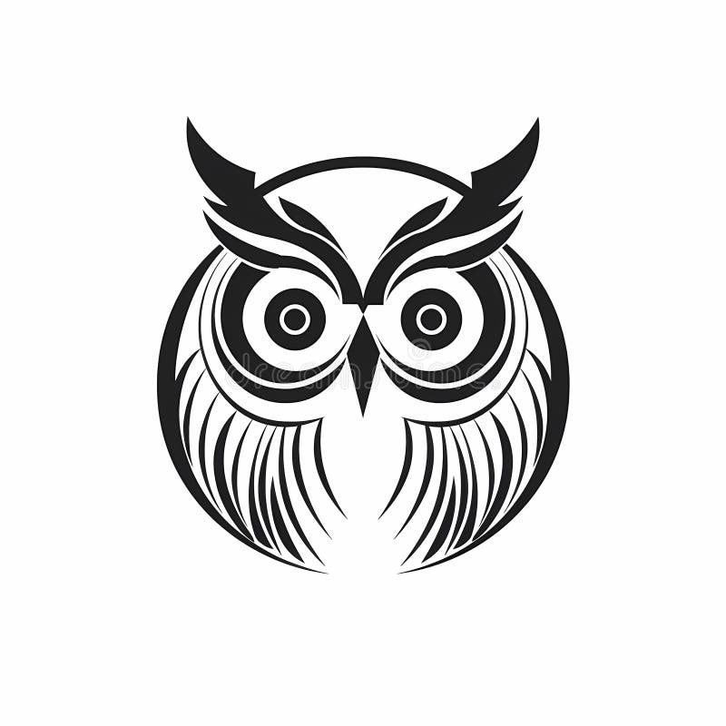 Owl Head Symbol Illustration. Generative AI Stock Illustration ...