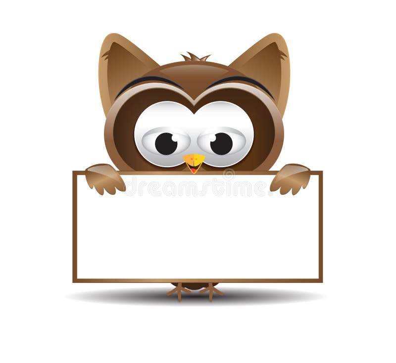 Owl holding a text box stock vector. Illustration of board - 44195898
