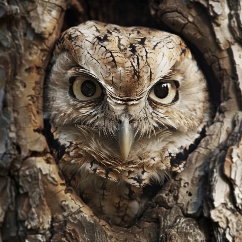 Owl Hooting in Tree with Smiley Face Stock Illustration - Illustration ...