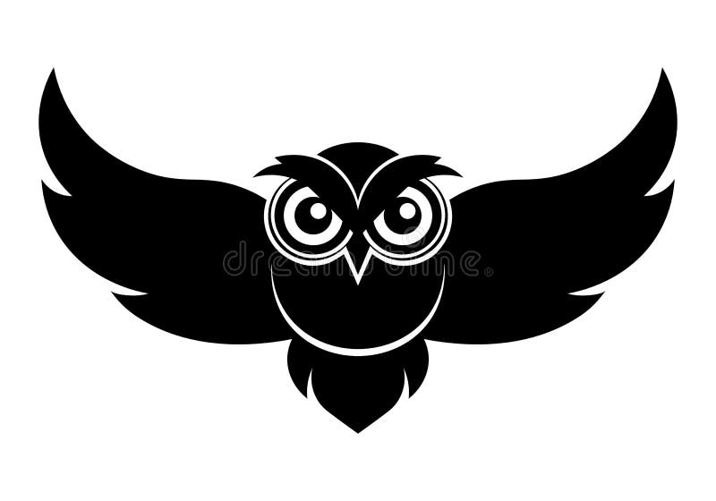 Owl Icon. Logo of a Bird in Flight Stock Vector - Illustration of ...