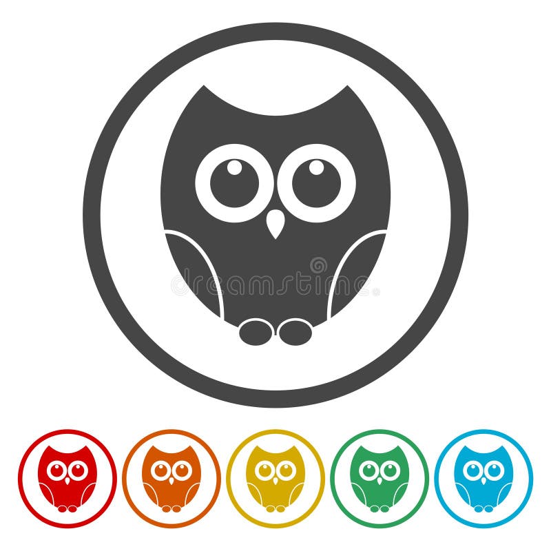 Owl Icons Set - Illustration Stock Vector - Illustration of insignia ...