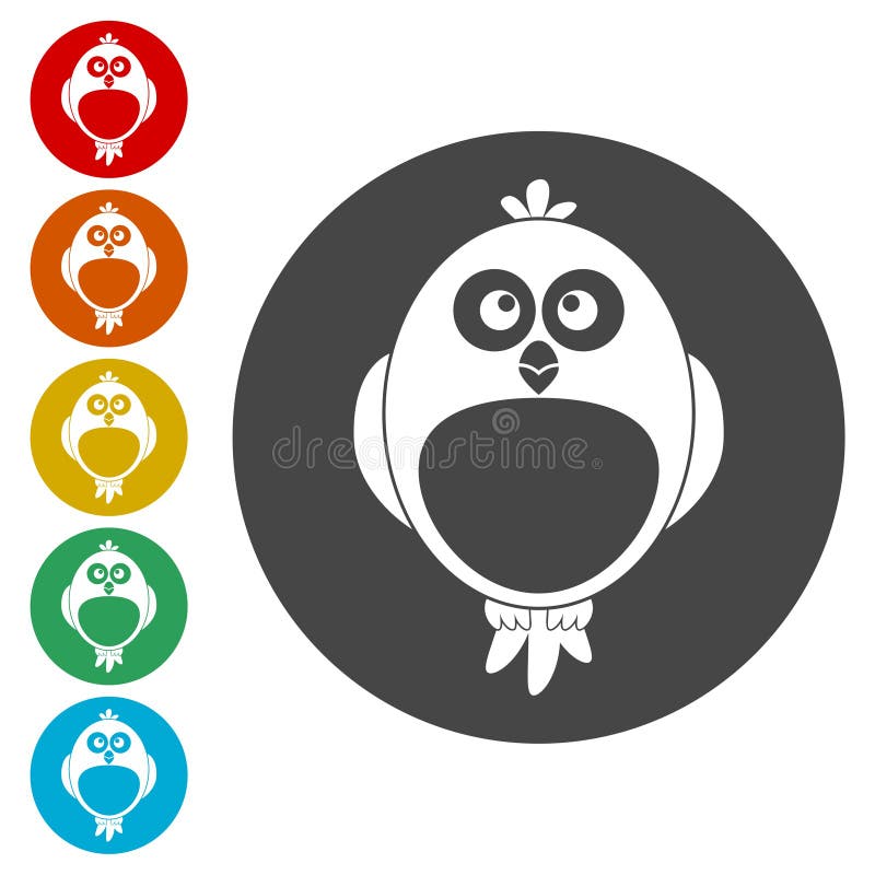 Owl icons set stock vector. Illustration of animal, design - 135176012