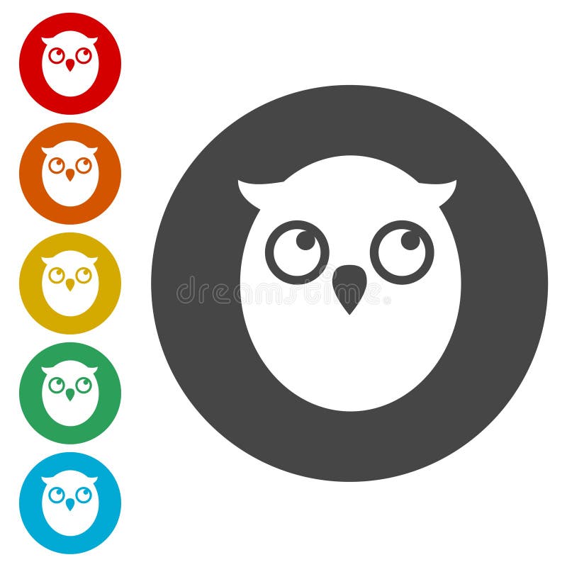 Owl icons set stock vector. Illustration of flying, cute - 134776323