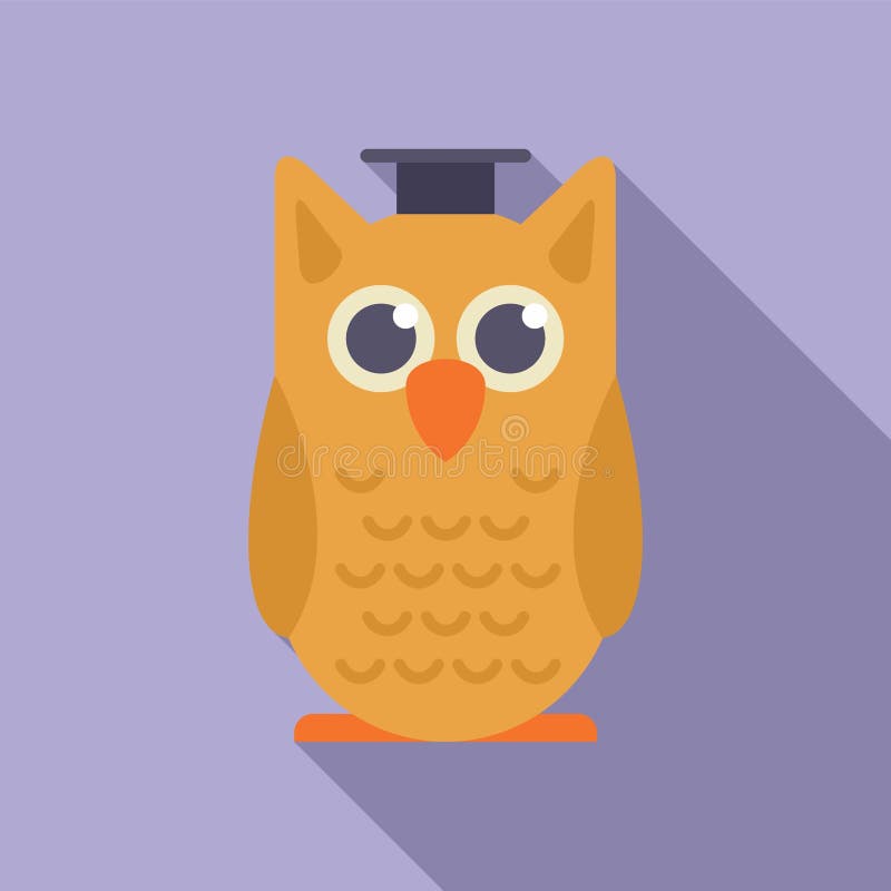 Owl Knowledge Icon Flat Vector. University College Stock Illustration ...