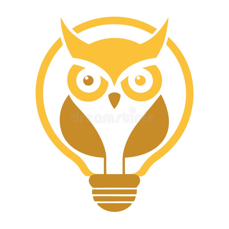 Owl and Light Bulb Logo Symbolizing Wisdom, Knowledge, and Innovative ...