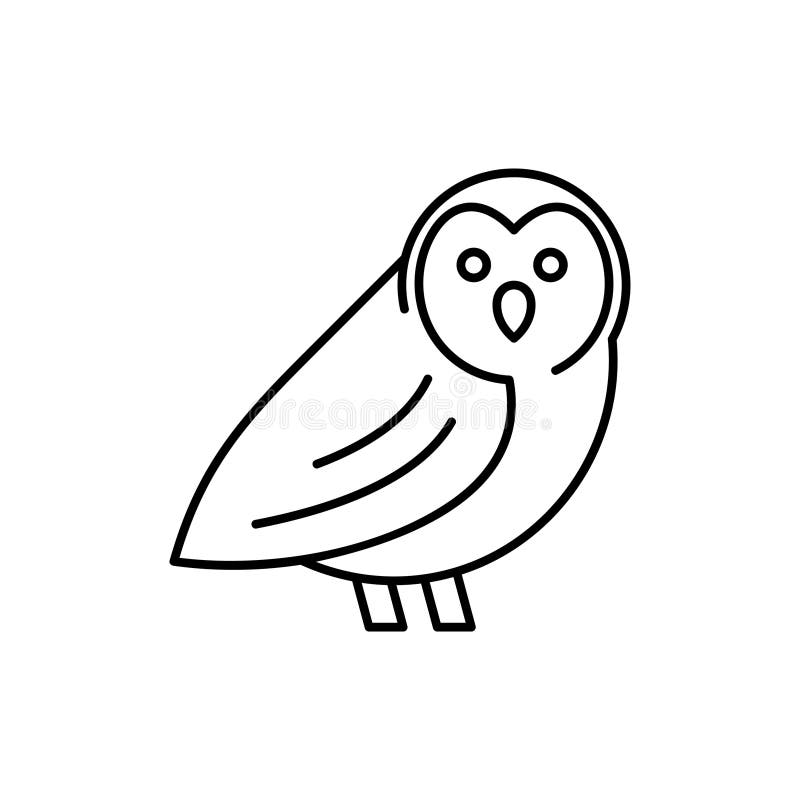 Owl line icon stock vector. Illustration of white, abstract - 165062998
