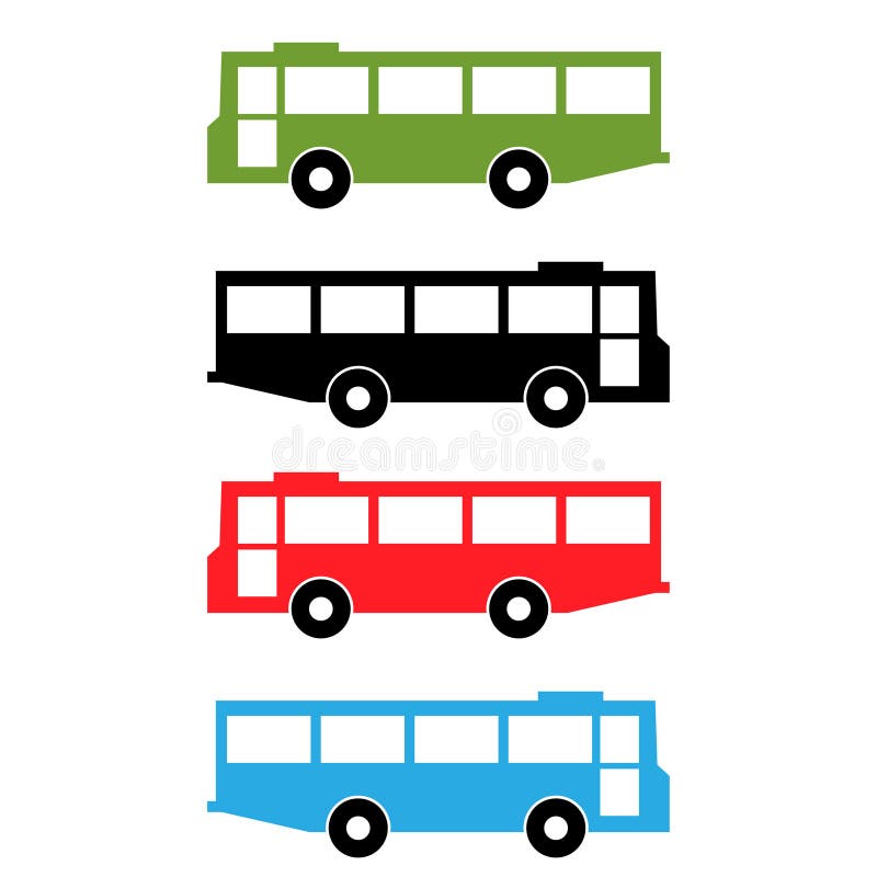 Bus Icon, Flat Design, Colorful Bus, Vector. Stock Vector ...