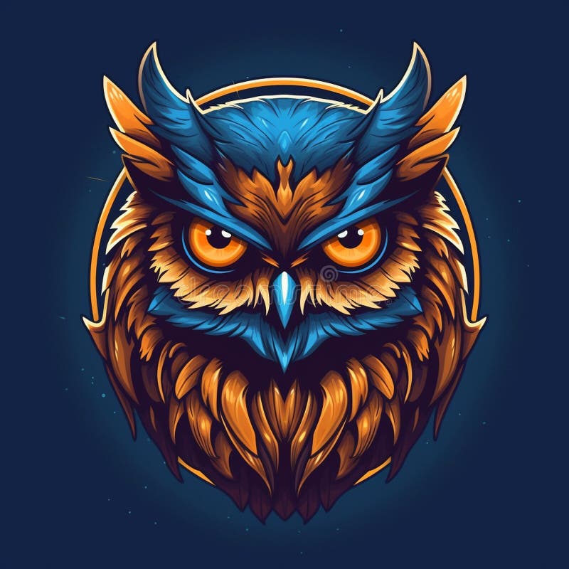 Owl Logo 2D Digital Illustration Stock Illustration - Illustration of ...