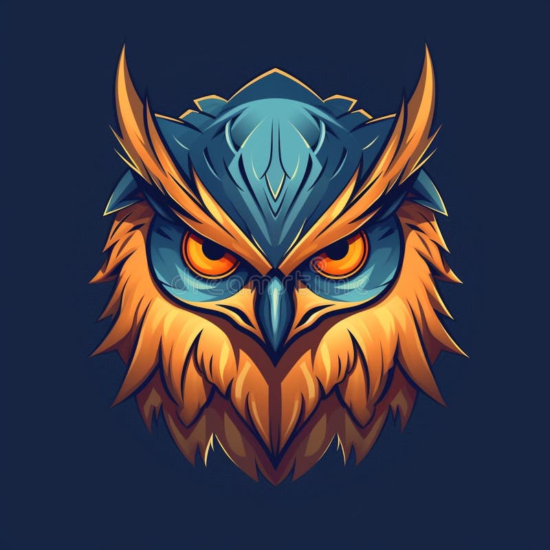 Owl Logo 2D Digital Illustration Stock Illustration - Illustration of ...