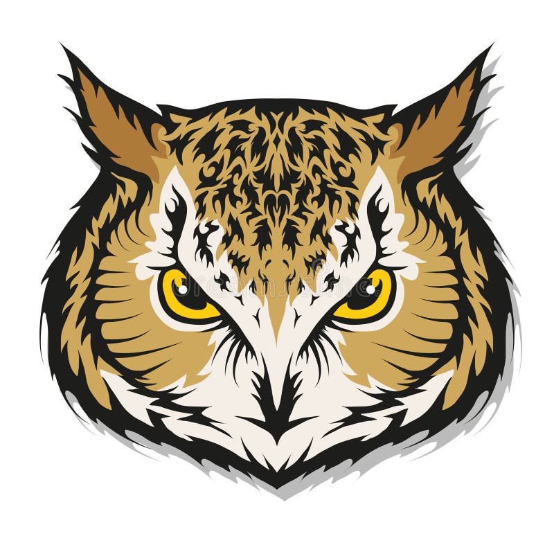 Owl Logo. Wild Birds Drawing. Head of an Owl Stock Vector ...