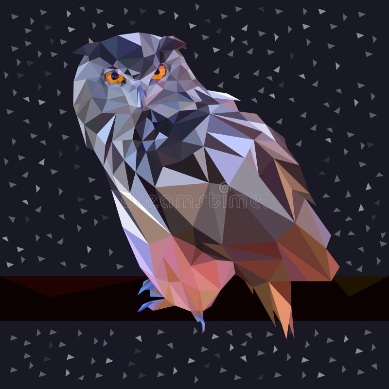 Owl low poly design stock vector. Illustration of icon - 55997112