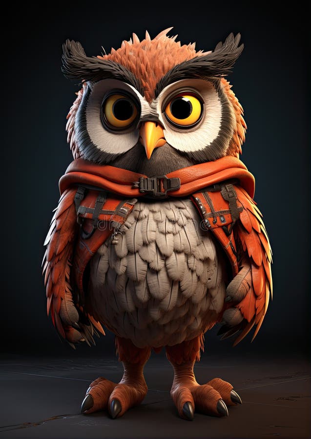 Owl Robot on a Blue Background Stock Illustration - Illustration of ...