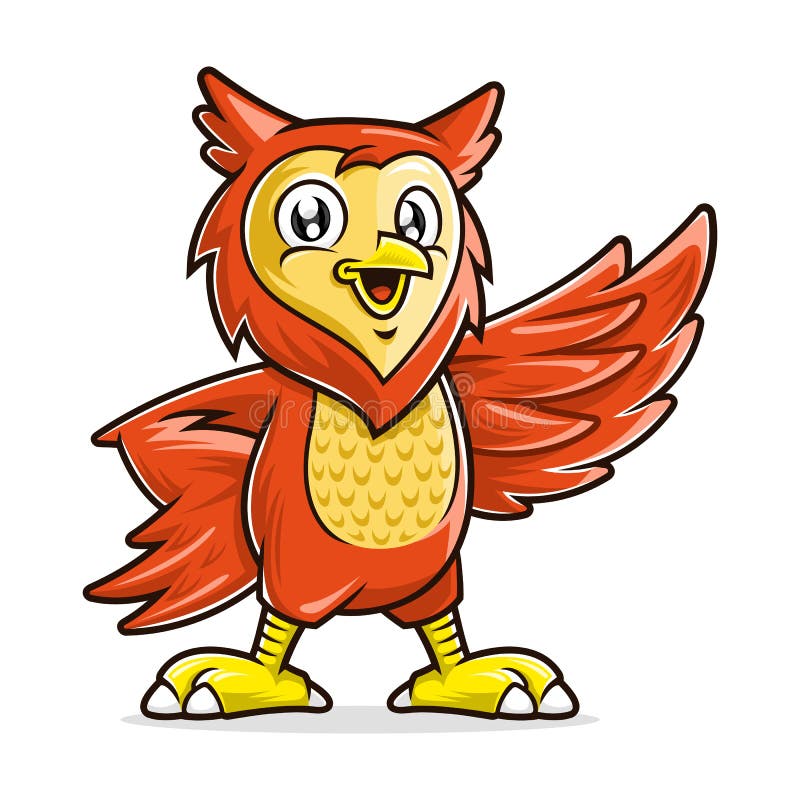 Owl Mascot Character, Vector of Owl Cartoon Smiling and Standing Up ...