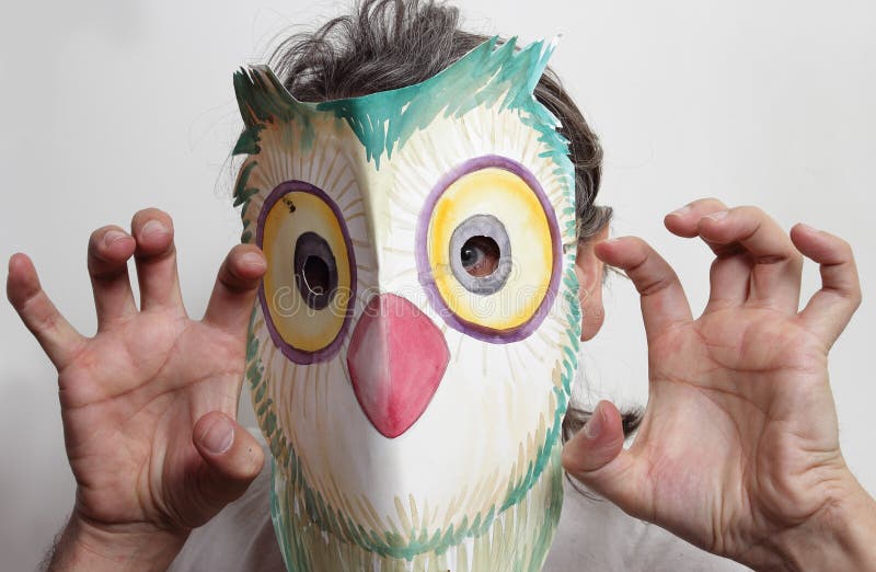 Owl mask man stock image. Image of carnival, pantomime - 51668475