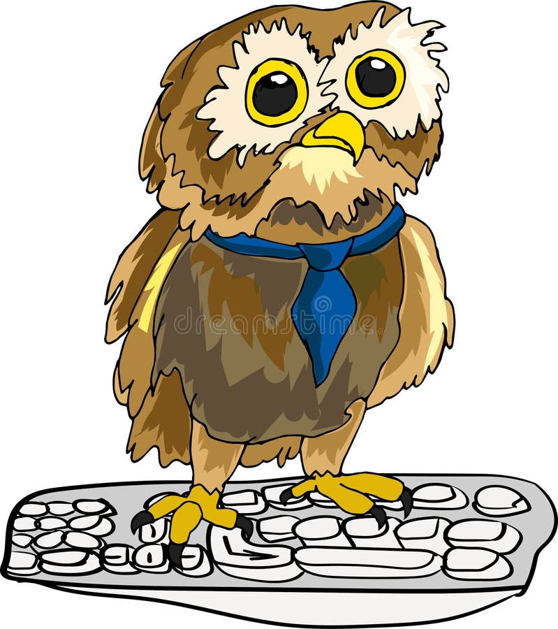 Owl office worker stock vector. Illustration of animal - 185443519