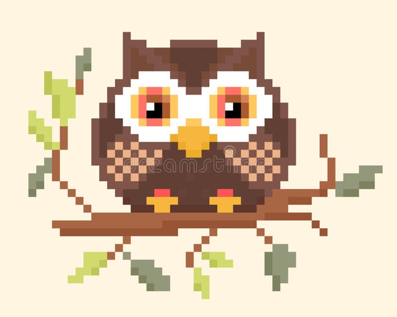 Illustration Pixel Art Owl Stock Illustrations – 133 Illustration Pixel ...