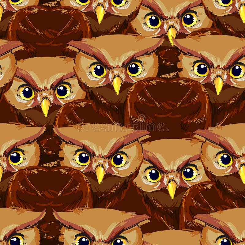 Owl Pattern Seamless stock vector. Illustration of character - 107523559