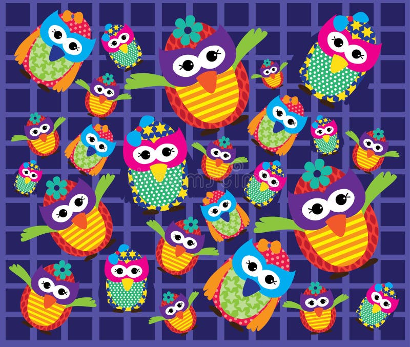 Owl Pattern Vector stock vector. Illustration of repeat - 41343814