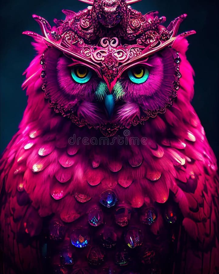 A Owl Pink with Armor and Elegant Skin Stock Illustration ...