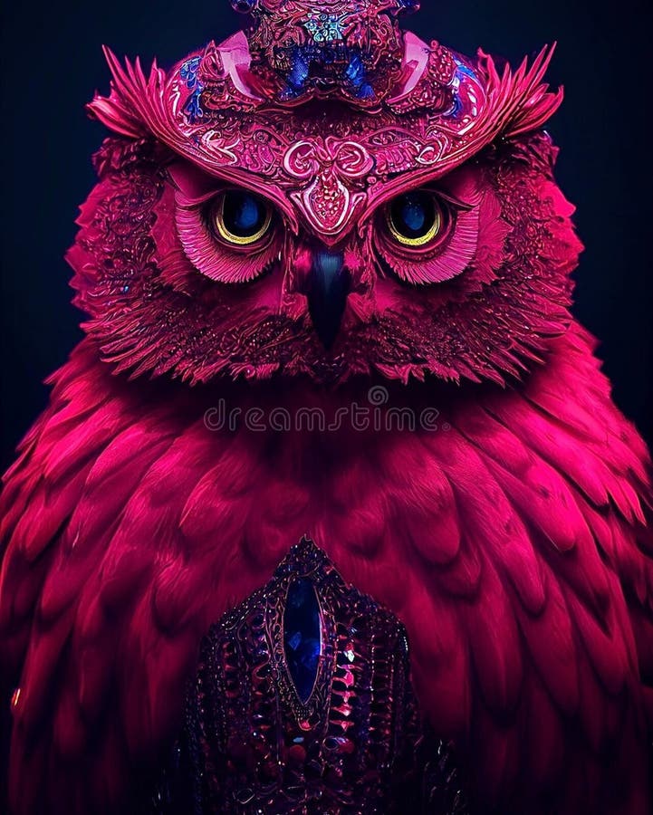 A Owl Pink with Armor and Elegant Skin Stock Illustration ...