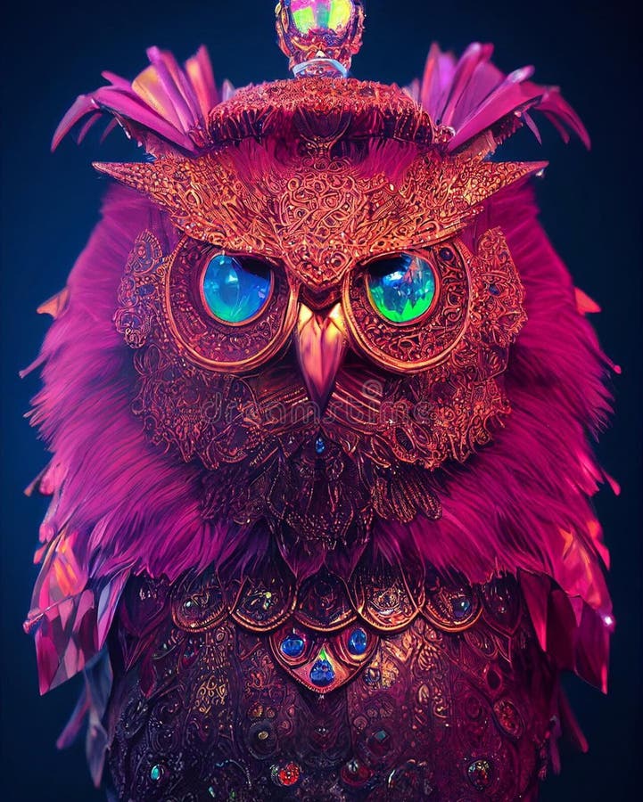 A Owl Pink with Armor and Elegant Skin Stock Illustration ...