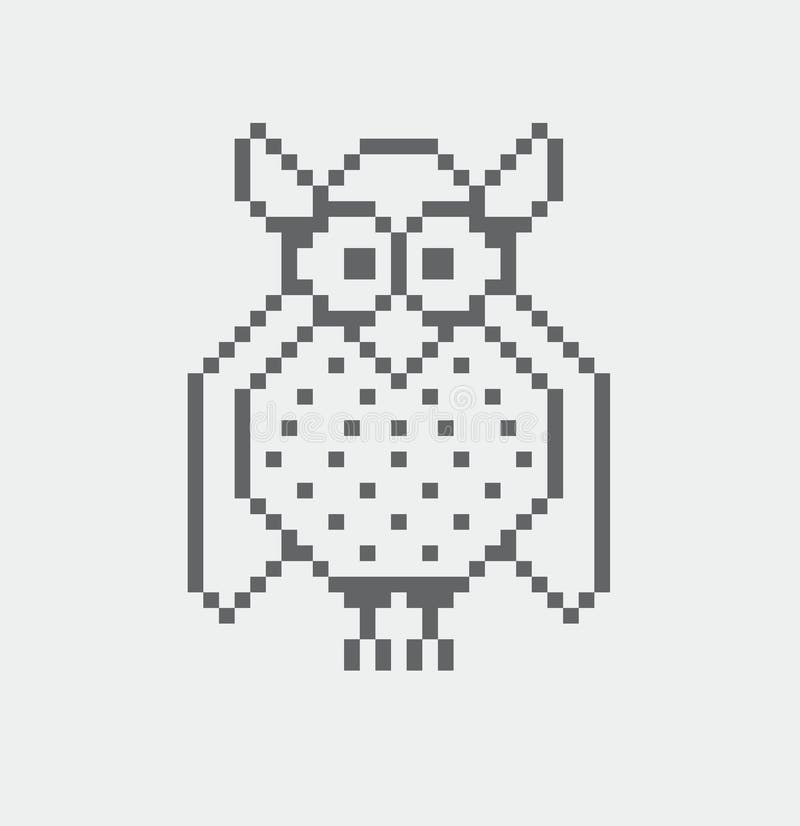 Illustration pixel art owl stock vector. Illustration of illustration ...