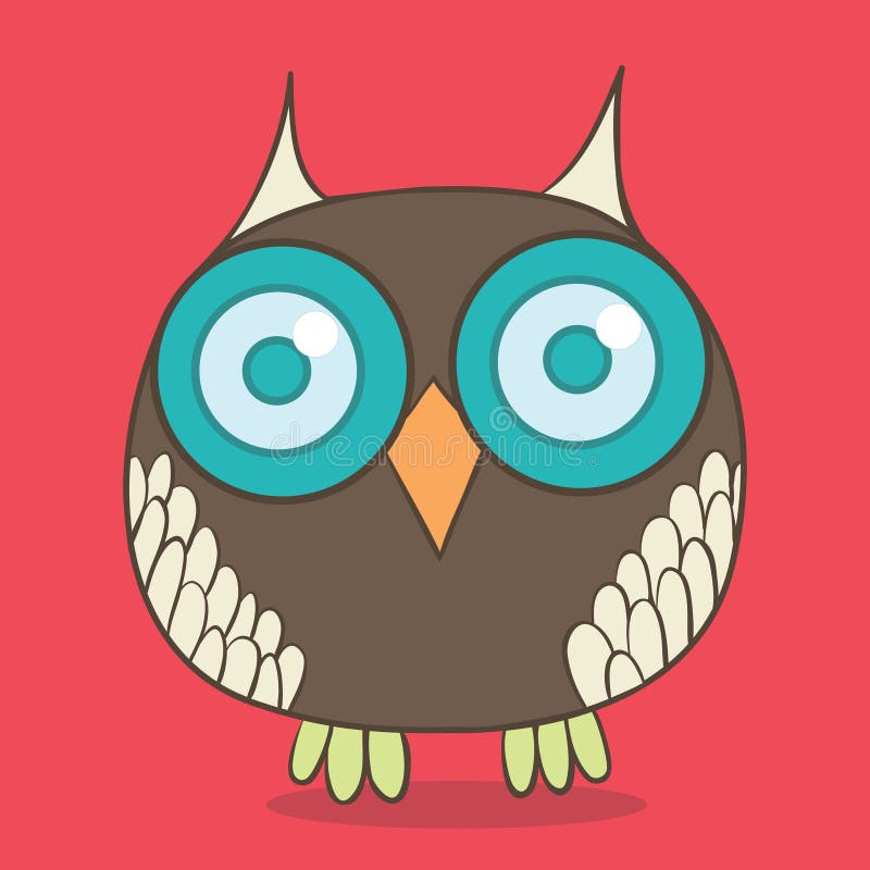 Owl round brown 07 stock vector. Illustration of round - 197987228