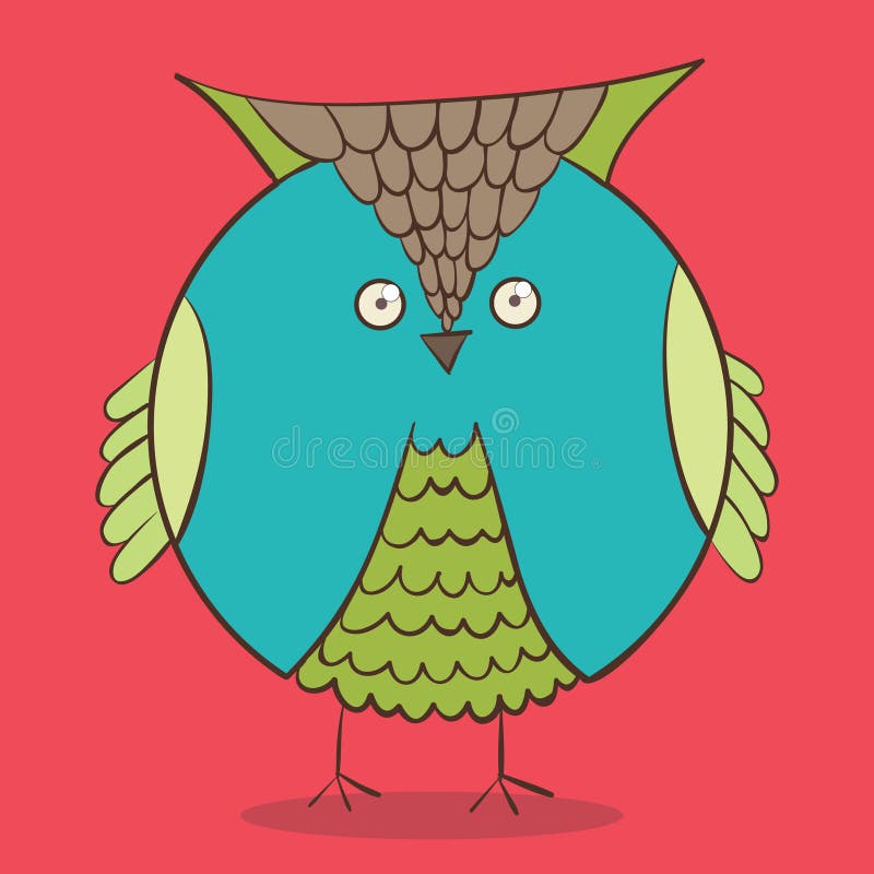 Owl round 01 stock vector. Illustration of round, vector - 197987229