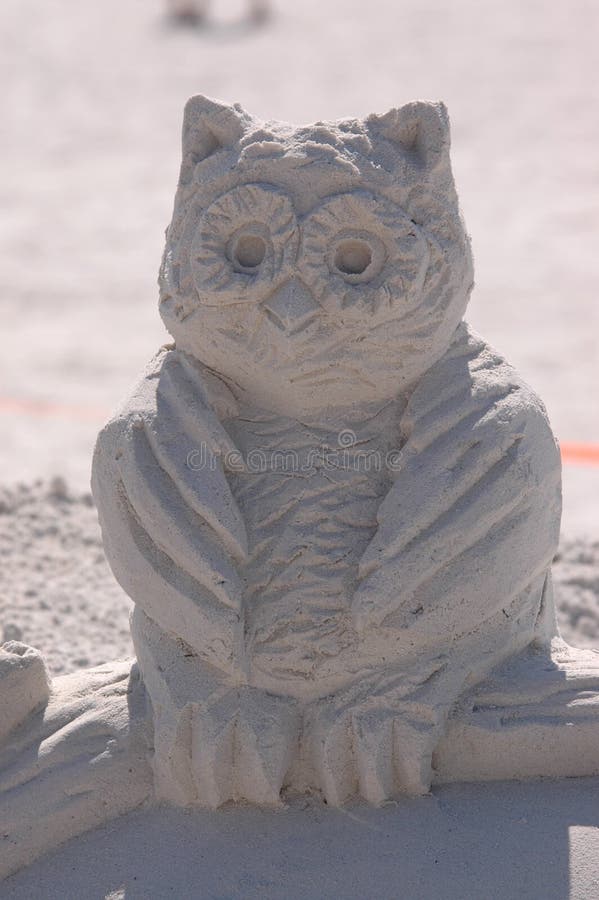 Owl sand sculpture stock photo. Image of competition, sculpture - 335218