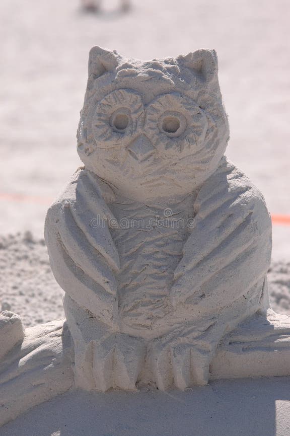 Owl sand sculpture stock photo. Image of competition, sculpture - 335218
