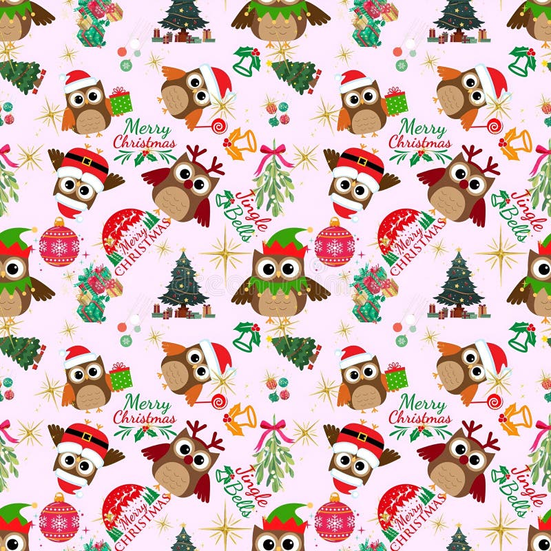 Owl Seamless Pattern Illustration for Important Festivals and ...