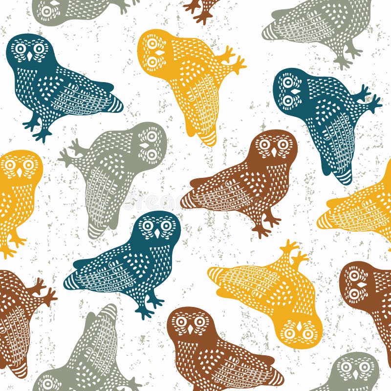 Owl Seamless Pattern. Vector Illustration Stock Vector - Illustration ...