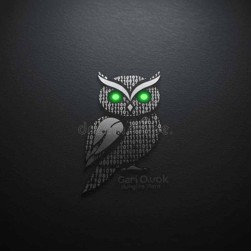 An Owl Silhouette is Formed with Binary Code (0s and 1s) on a Dark ...