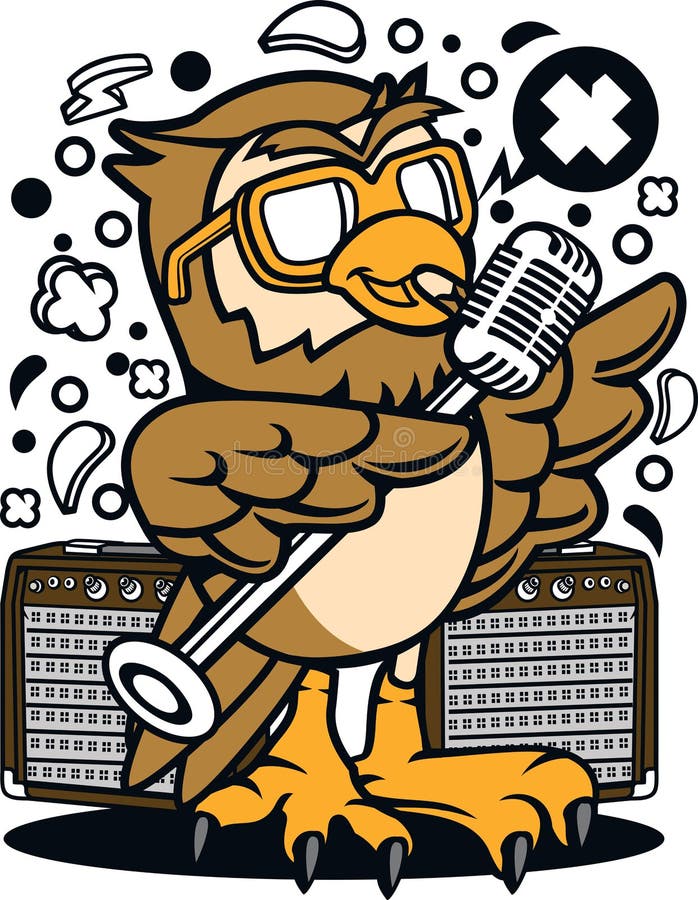 Owl Singer stock illustration. Illustration of text - 323150385