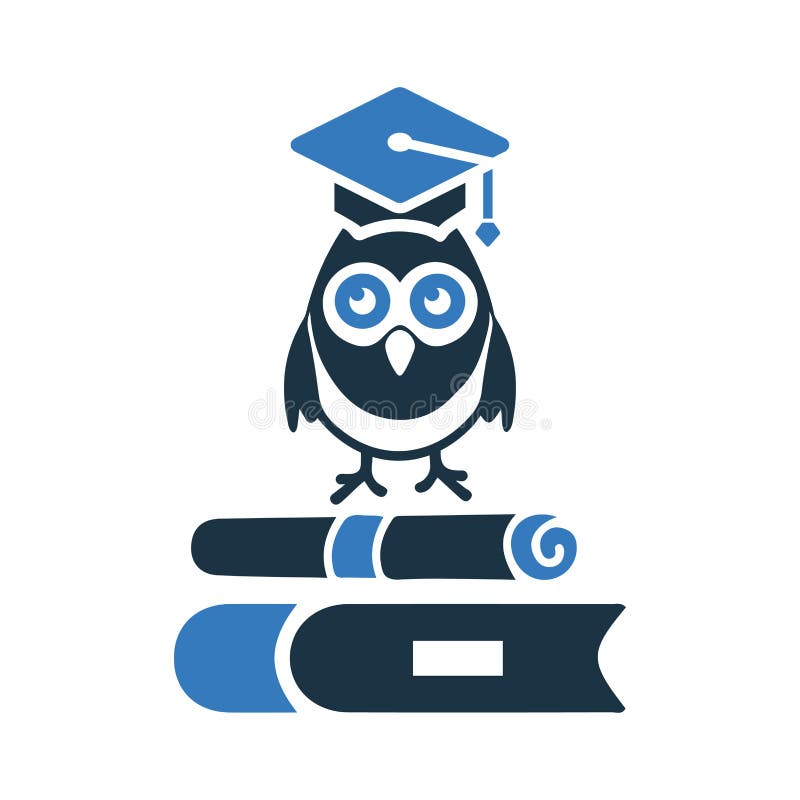 Owl, Smart, Learning, Book Icon. Black Vector Design Stock Illustration ...