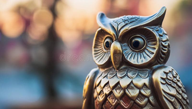 Owl Statue Symbolizing Wisdom and Knowledge Stock Illustration ...