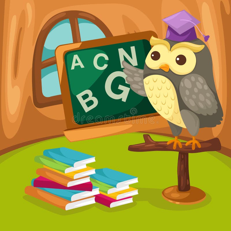 Cartoon Owl Teaching Numbers Mathematics Stock Vector - Illustration of arithmetic, color: 44203853