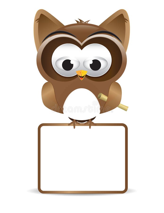 Owl with text box stock vector. Illustration of card - 44076275