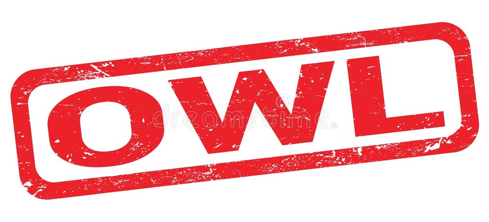 OWL Text Written on Red Rectangle Stamp Stock Illustration ...