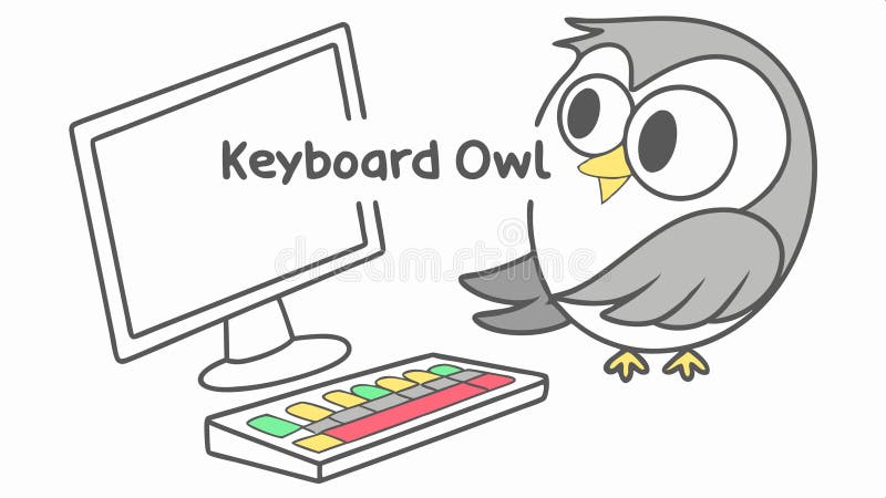Owl Using a Computer Keyboard Vector Design Generative AI Stock Vector ...