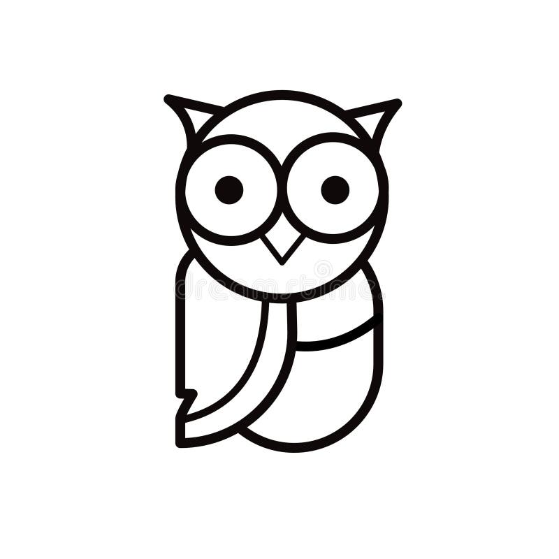 Owl - vector icon stock vector. Illustration of branch - 347187798