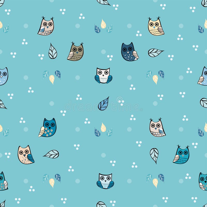Owl Vector Seamless Pattern Stock Vector - Illustration of decoration ...