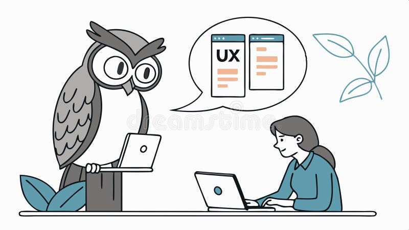 Owl Video Call on Laptop Technology Bird Animal Digital Communication ...