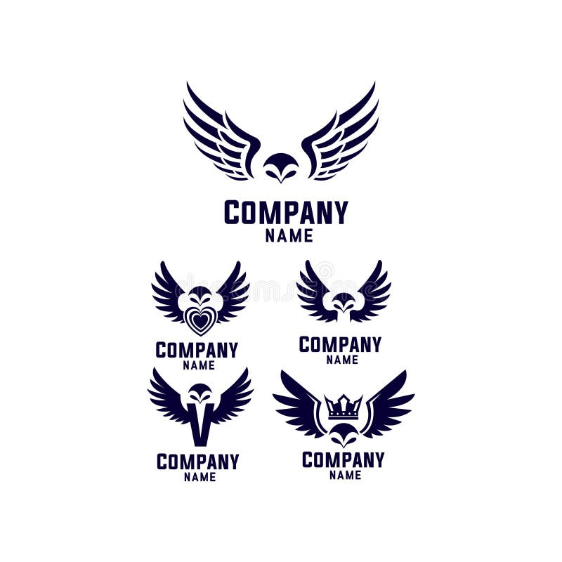 OWL WINGS Logo Design Vector Isolated On White Background Stock Vector ...