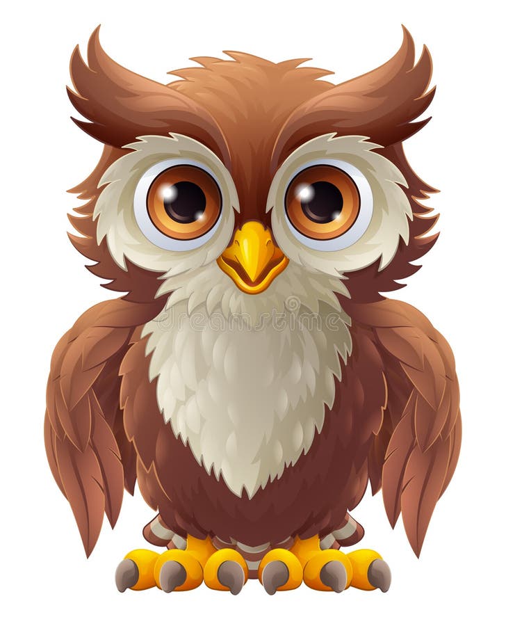 Wise Owl Cartoon Cute Professor Reading Book Stock Vector ...