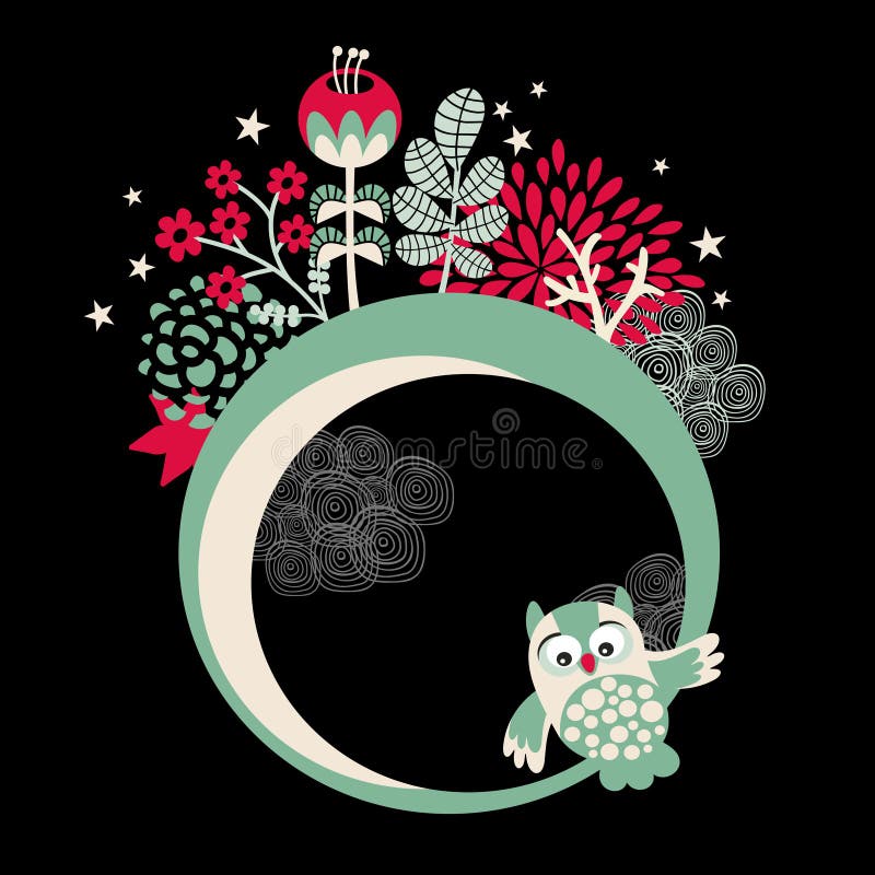 Owls Banner for Your Beautiful Card. Stock Vector - Illustration of ...